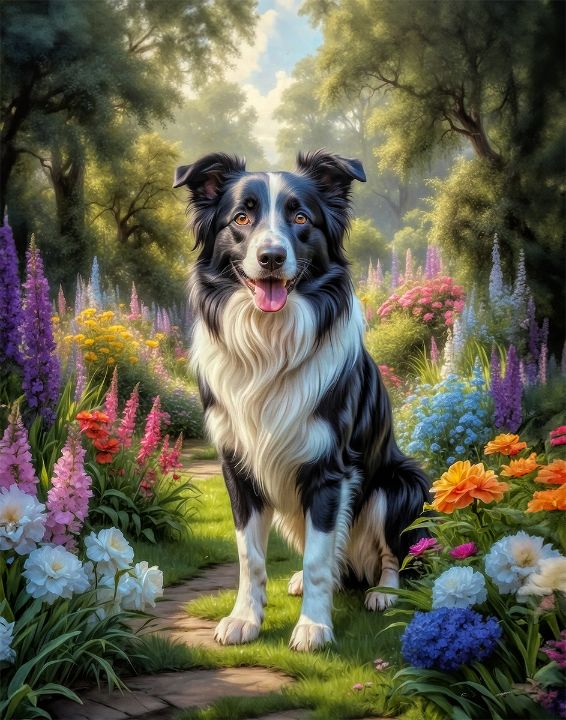Noah Border Collie Dog Portrait - Heart and Soul Art - Paintings ...