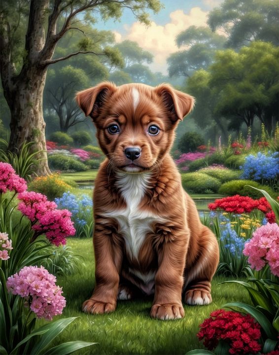 Ziggy Red Cattle Dog Puppy Portrait - Heart and Soul Art - Paintings ...