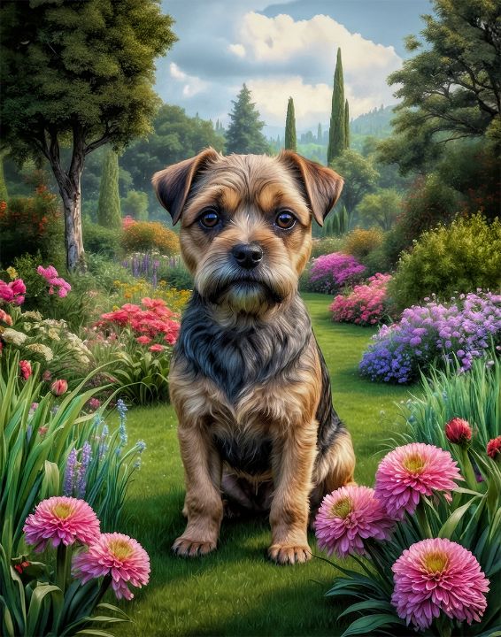 Tinker Border Terrier Portrait Art - Heart and Soul Art - Paintings ...