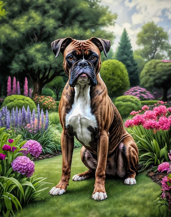 Archie Brindle Boxer Dog Portrait - Heart and Soul Art - Paintings ...