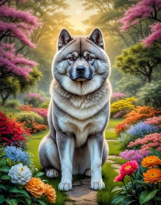 Lucas Silver Akita Dog Portrait - Heart and Soul Art - Paintings ...