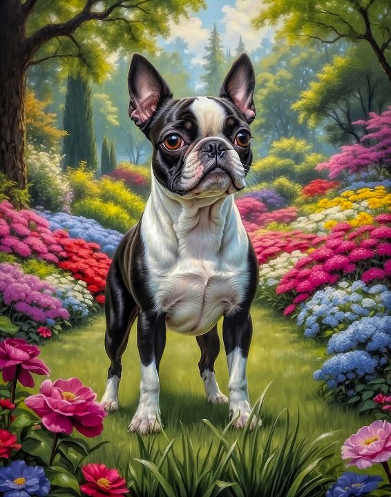 Bennett Boston Terrier Dog Painting - Heart and Soul Art - Paintings ...