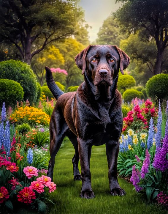 Brandy Chocolate Lab Dog Portrait - Heart and Soul Art - Paintings ...