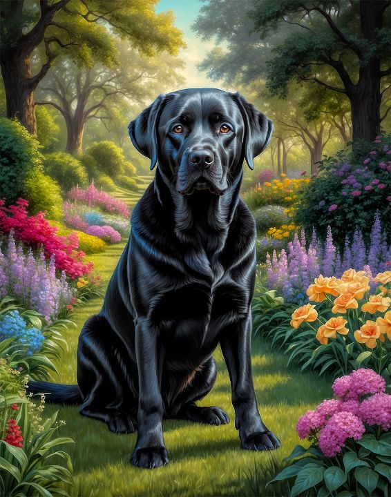 Duke Black Labrador Dog Painting - Heart and Soul Art - Paintings ...