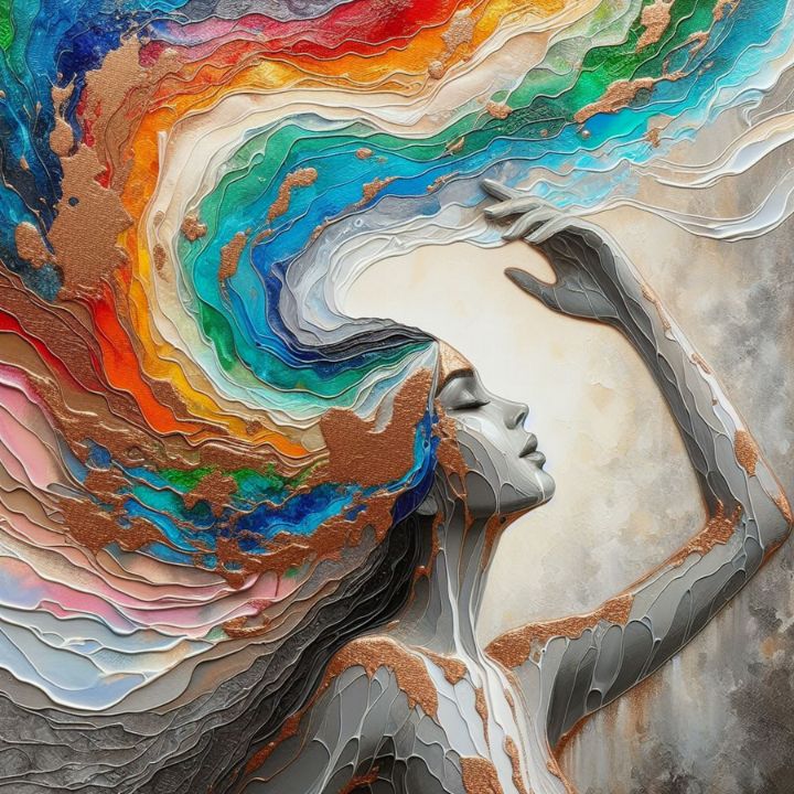 Hues of Rainbow 1 - Abstract Bliss - Digital Art, Abstract, Figurative ...