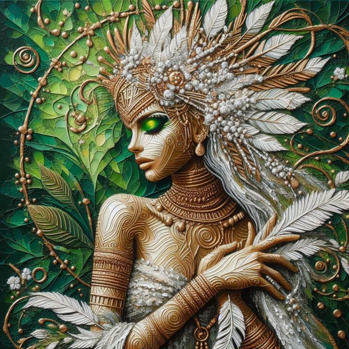 Ethnic Grace - Abstract Bliss - Digital Art & AI, Ethnic, Cultural, & Tribal, Native American ...