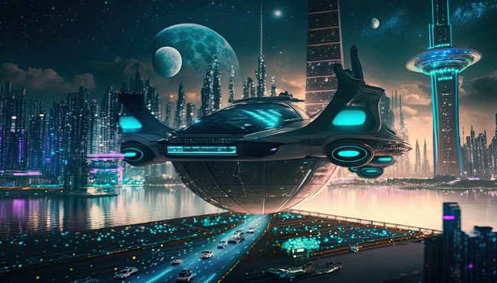 Hybrid Vehicle in Dystopian Paradise - Charles Scott Art - Digital Art ...