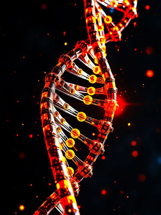 Glowing Orange DNA Strand - A.D. Visual Digital Art - Digital Art & AI ...