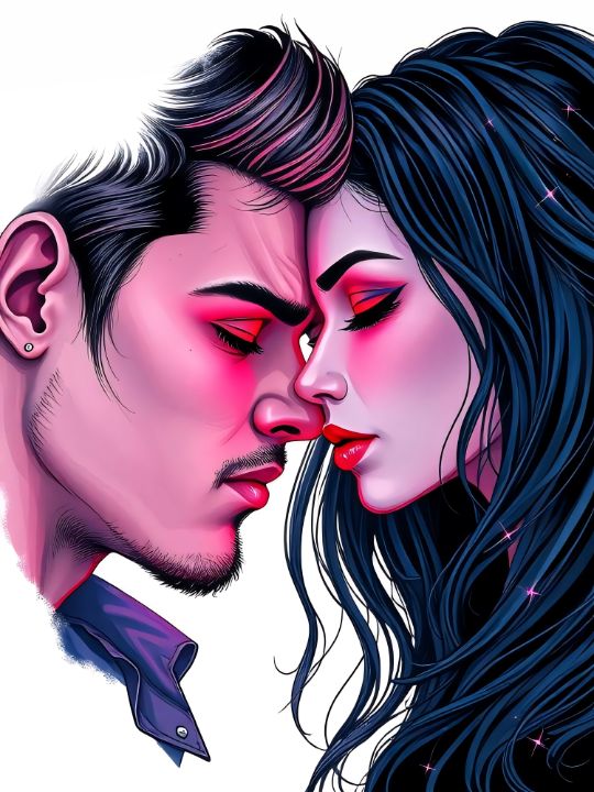 Romantic Love Couple Illustration - A.D. Visual Digital Art - Drawings ...
