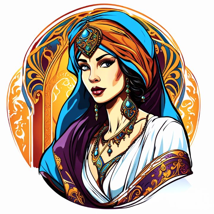 Arabic Women Color Illustration - A.D. Visual Digital Art - Drawings ...