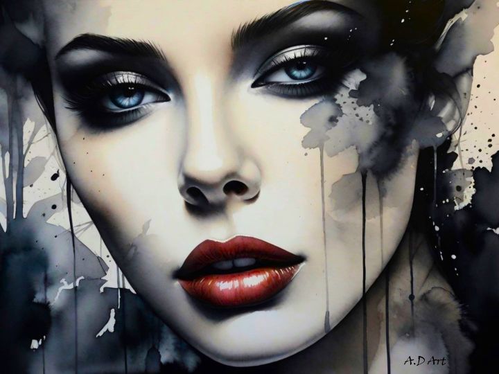 Sensual Beauty - Face Portrait - A.D. Visual Digital Art - Paintings ...