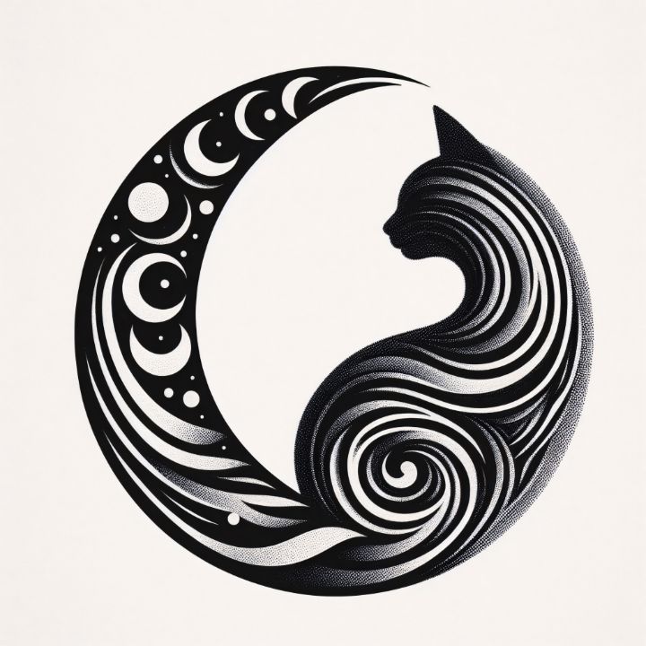 Round Cat Minimal Illustration - A.D. Digital Art Creation - Drawings ...