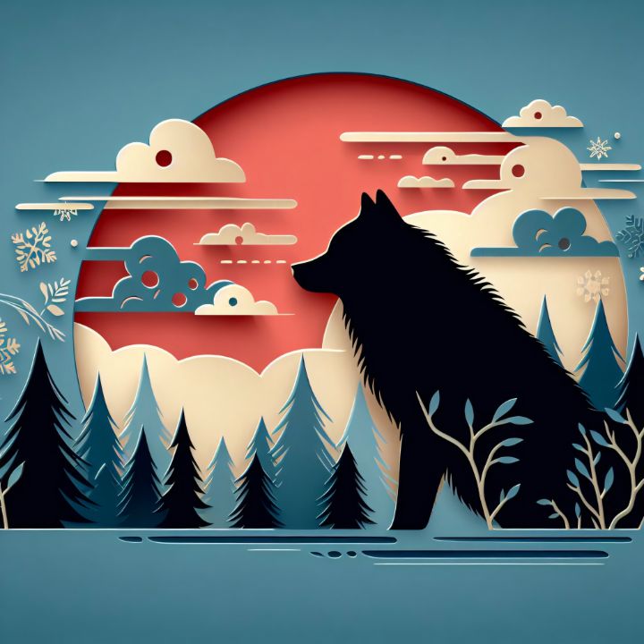 Lone Wolf in Winter Night -Paper Art - A.D. Digital Art Creation ...