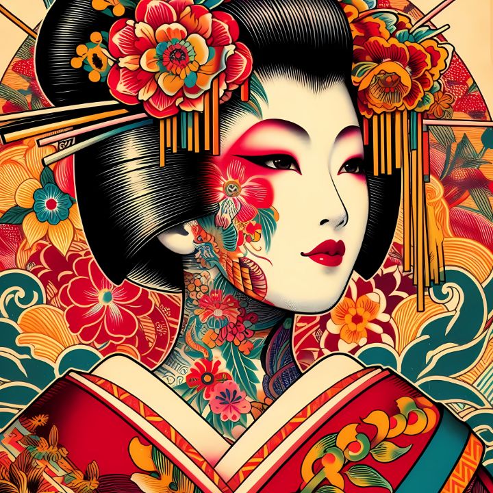 Geisha Portrait - Creative Color Art - A.D. Digital Art Creation ...