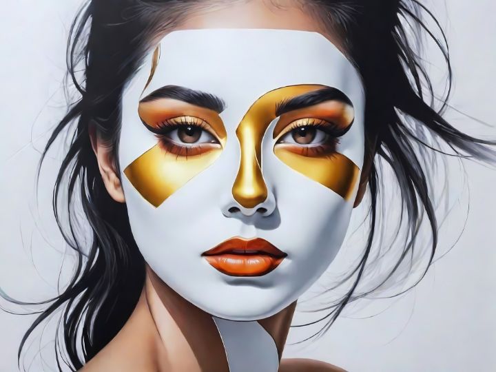 Gold-White /Masked Women Painting - A.D. Visual Digital Art - Drawings ...