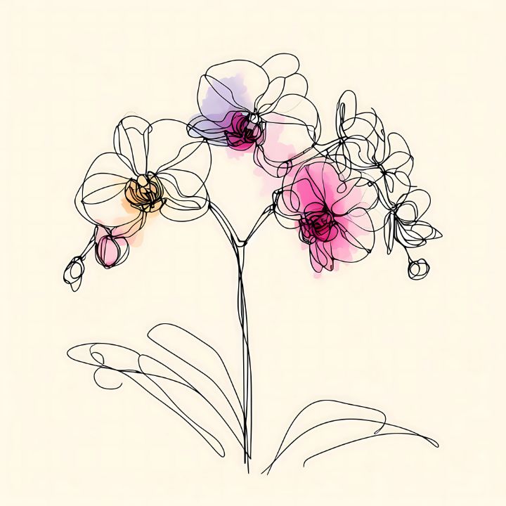 Orchidee - Line Drawing - A.D. Visual Digital Art - Drawings ...