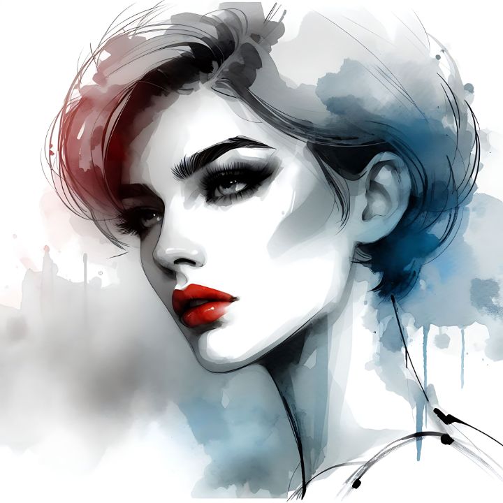 Modern Beauty Portrait Painting - A.D. Visual - Paintings & Prints ...