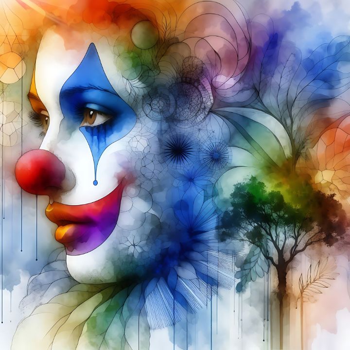 Creative Clown Head Portrait Paint - A.D. Visual Digital Art ...