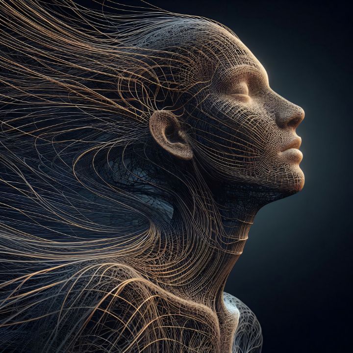 Abstract Human Head - Wire Art - A.D. Visual - Digital Art, People ...