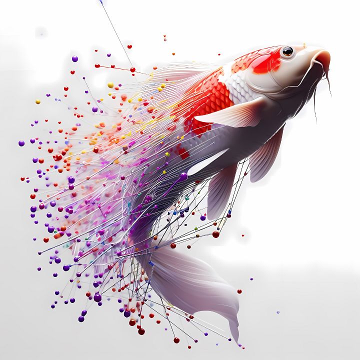 Creative Koi Fish Color Illustration - A.D. Visual Digital Art ...