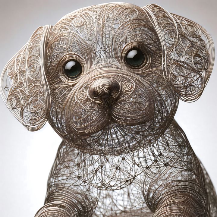 Sweet Dog - Wire Art - A.D. Visual Digital Art - Digital Art & AI ...