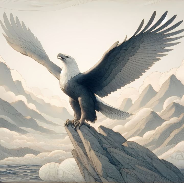 Sea Eagle on a Rock - Portrait - A.D. Visual Digital Art - Drawings ...