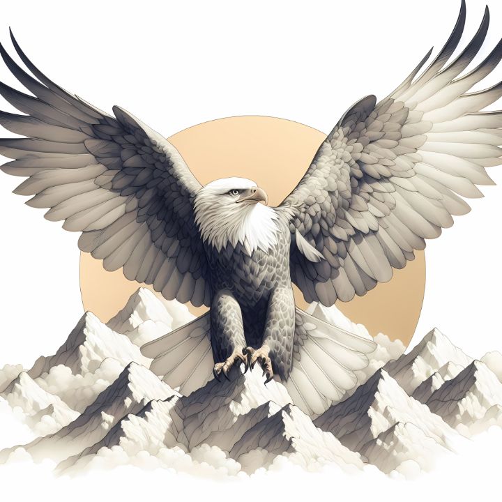 Bald Eagle on a Rock - Portrait - A.D. Visual Digital Art - Drawings ...