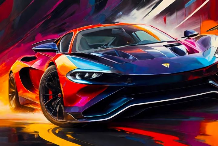 Ferrari Super Car Close-Up Painting - A.D. Digital Art - Drawings ...