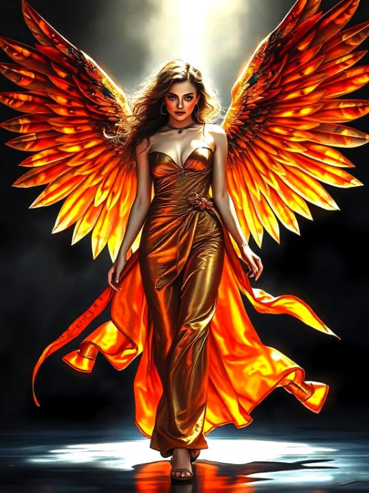 Fiery Angelic Elegance - A.D. Visual Digital Art - Digital Art & AI ...