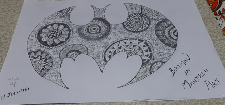 Superheroes-Batman in Mandala Art - Jeevitha Nagaraj - Drawings ...