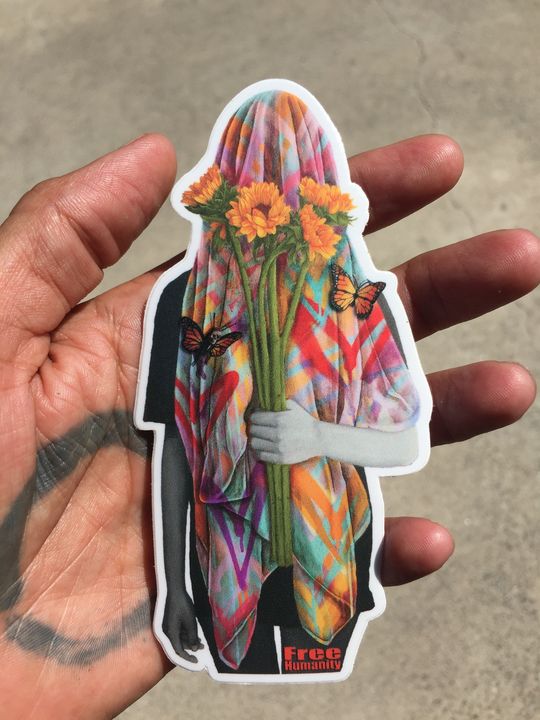 The Visitor Sticker - FreeHumanity - Paintings & Prints, Abstract ...
