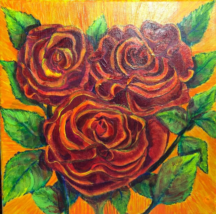 3 Red Roses - Nance-Nicholas - Paintings & Prints, Flowers, Plants ...