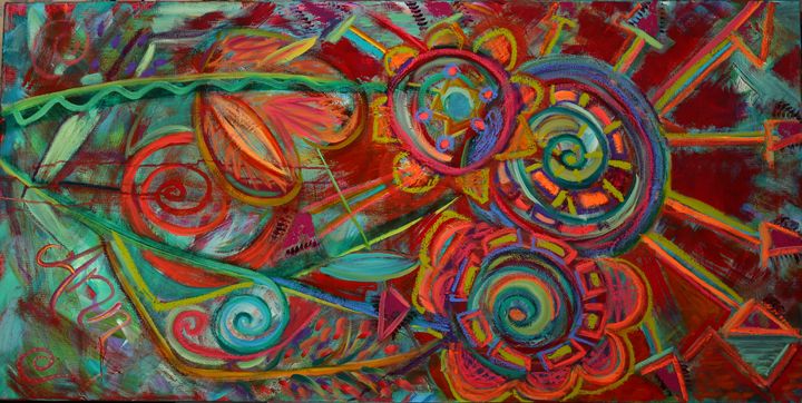 Abstract Flowers - Decorative Impressions by Ann Lutz - Paintings ...