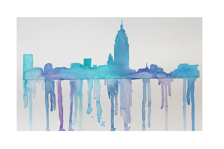 Colorful City - Jane E. Art - Paintings & Prints, Buildings ...