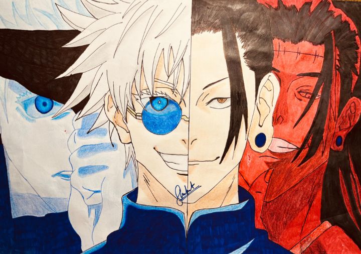 Gojo Geto - Laughing Otaku - Drawings & Illustration, People & Figures ...