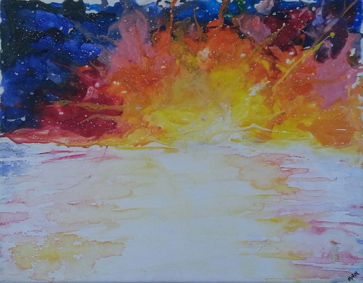 exploding sun on the water - Melodie Nicole Moss - Paintings & Prints ...