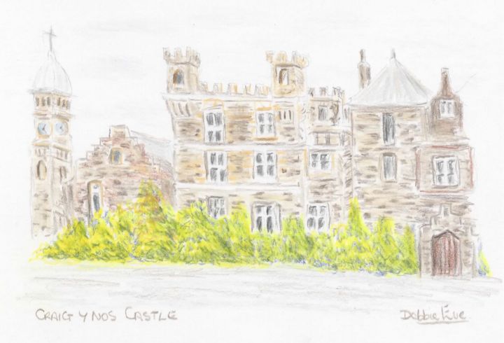 Craig y Nos Castle, Wales Front View - Debbie Pain, Spellbound Art ...