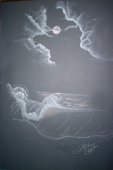 Graphite pencil seascape - S.L. Henry, Artist - Paintings & Prints ...