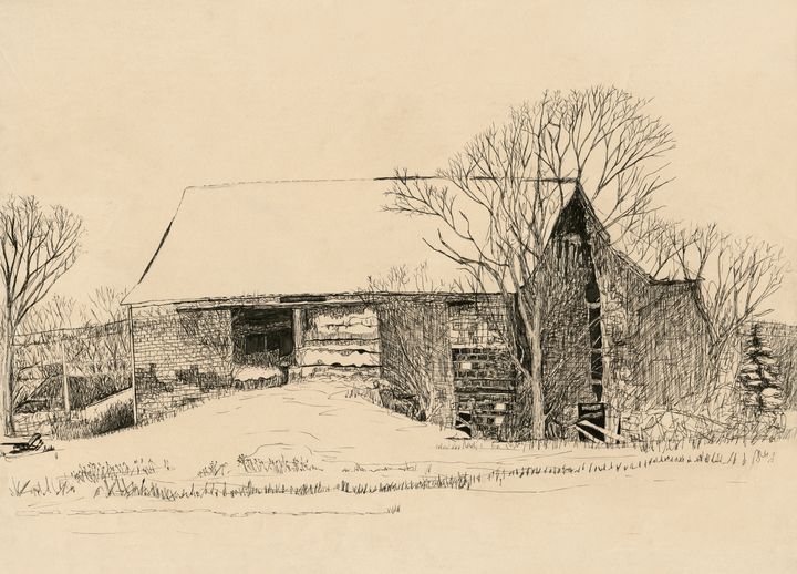 Old Barn in Belleville, NY - Thomas Contino - Paintings & Prints ...