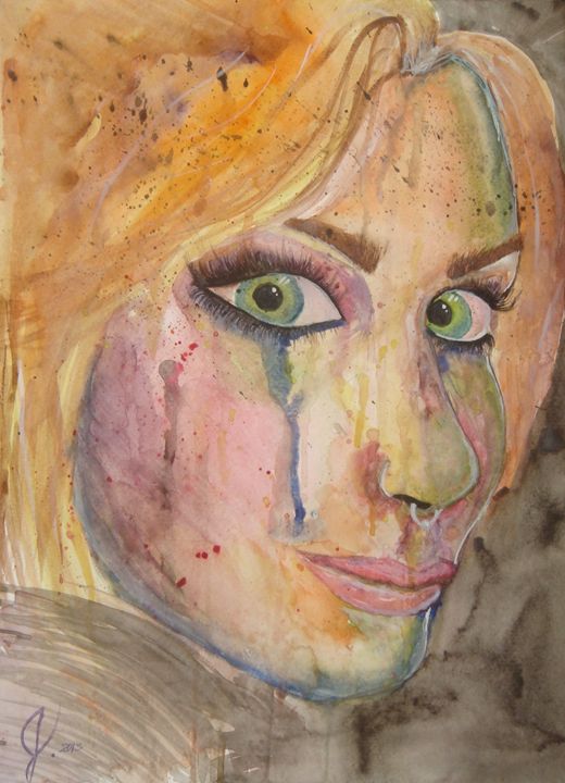 Abstract Self Portait - Watercolor Wonderland - Paintings & Prints ...