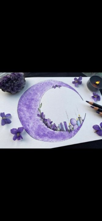 Lavender Moon - Sweet and Wicked Art - Paintings & Prints, Astronomy ...