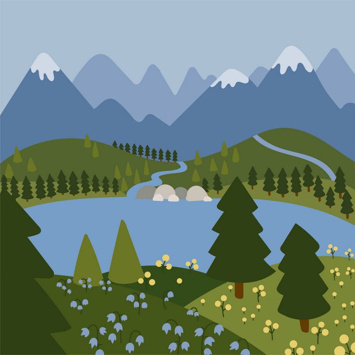 Flat Landscape Illustration