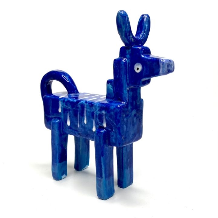 Ultramarine Ceramic Goat - Stefan Mager - Sculptures & Carvings ...
