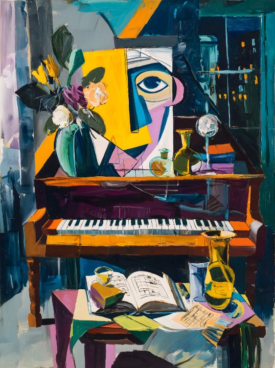 "Cubist Still Life with Jazz Eye" - DRIFT POINT GALLERY - Digital Art ...