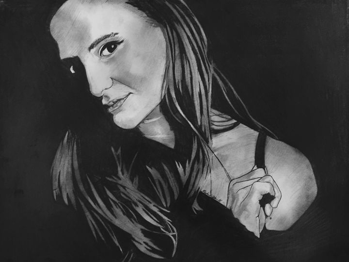 girl in shadows - Michael J Adams art - Drawings & Illustration, People ...