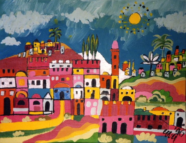 Cloudy Skies Jerusalem - Eva Deutsch Art - Paintings & Prints ...