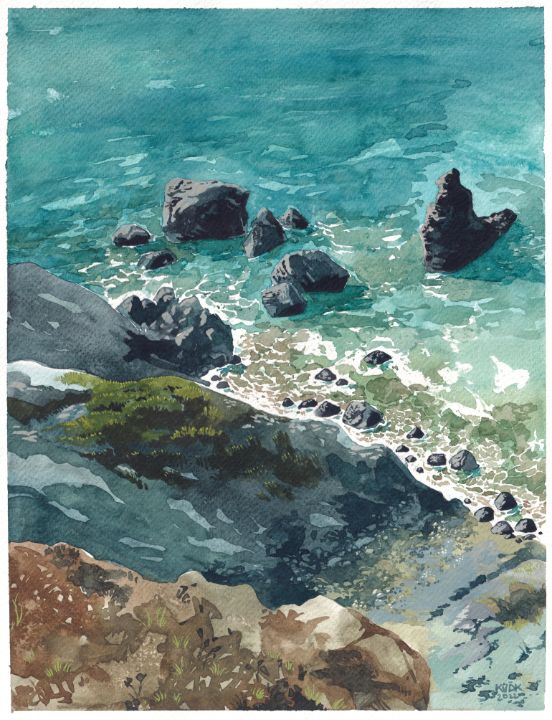 Beach Study 10.5"x13.5" - Kenriots Art - Paintings & Prints, Landscapes ...