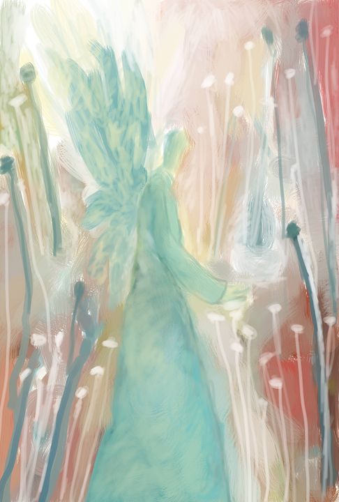 Angel in Flowers - SoulCraftZone - Paintings & Prints, Religion ...