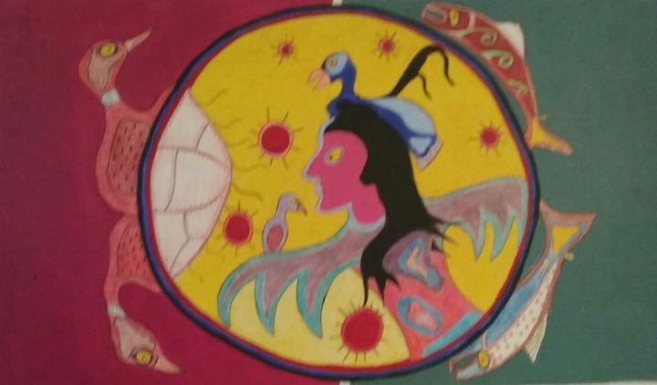 Shaman goes to to the spirit world - Mi'kmaq Art & Crafts - Paintings ...