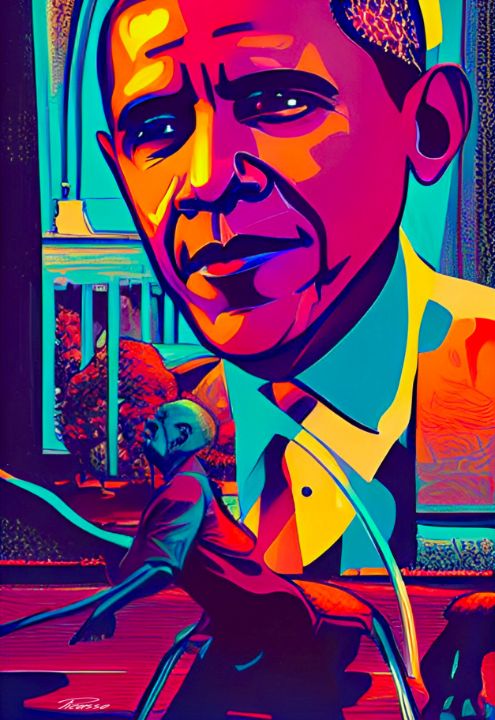 Barack Obama Abstract 006 Print - Grim Picasso Fine Art Gallery ...